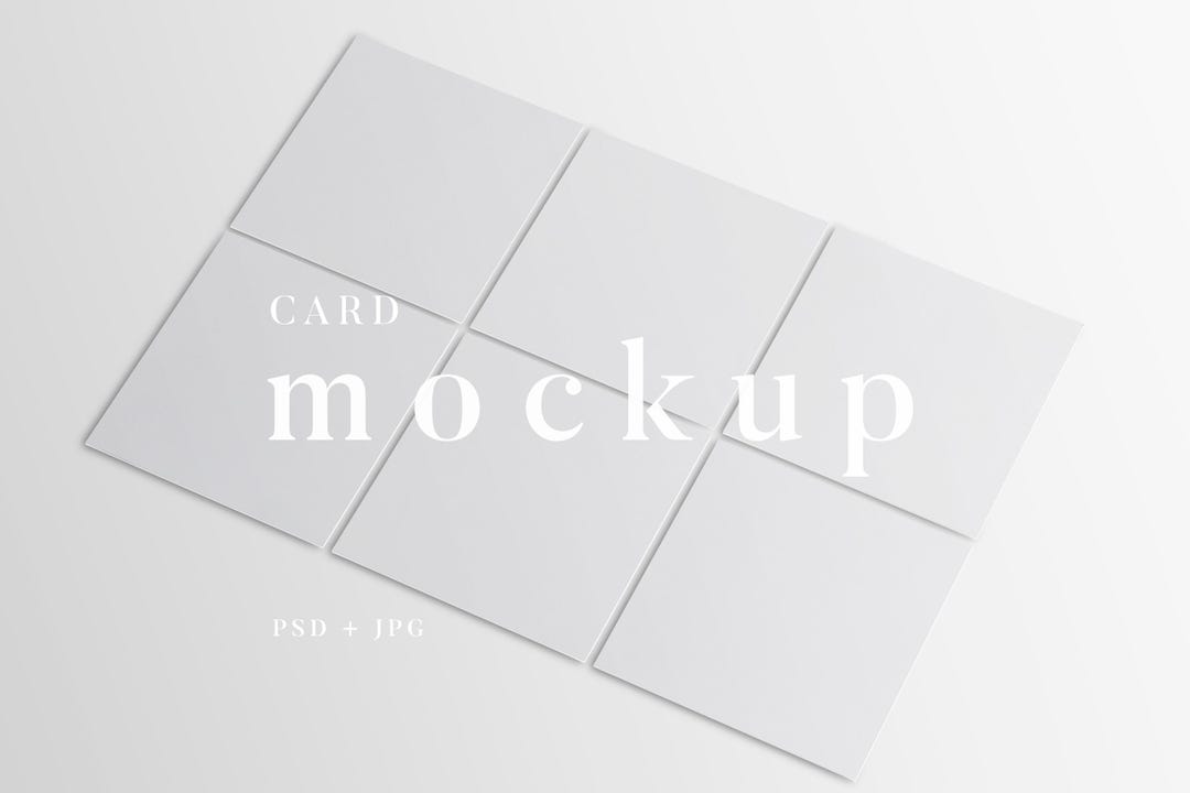 Square Card Mockup Set, Minimalist Business & Wedding Invitation (PSD ...