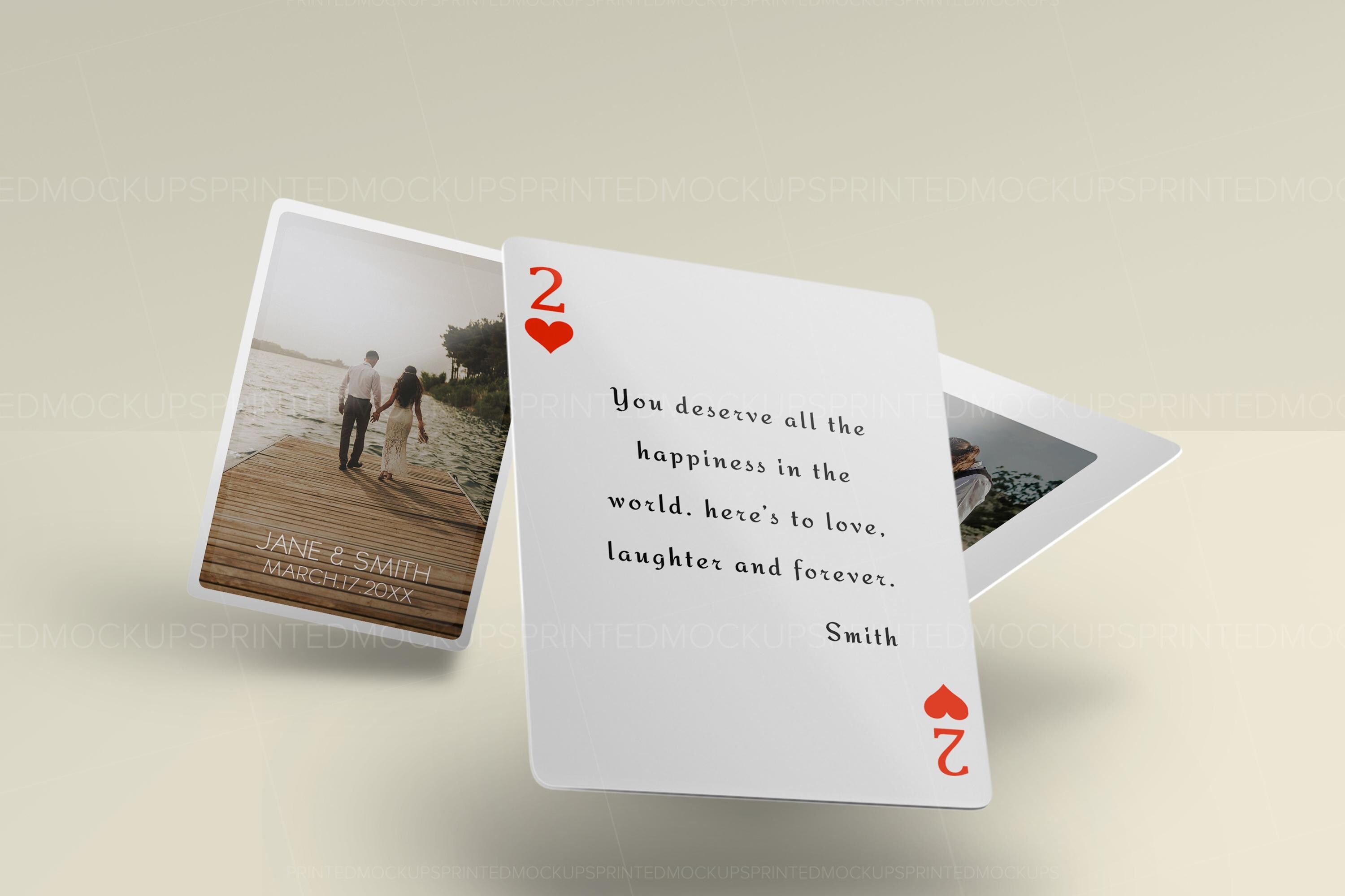 Poker Card Mockup: 2.5x3.5" Three-card Layout, Wedding Alternative ...