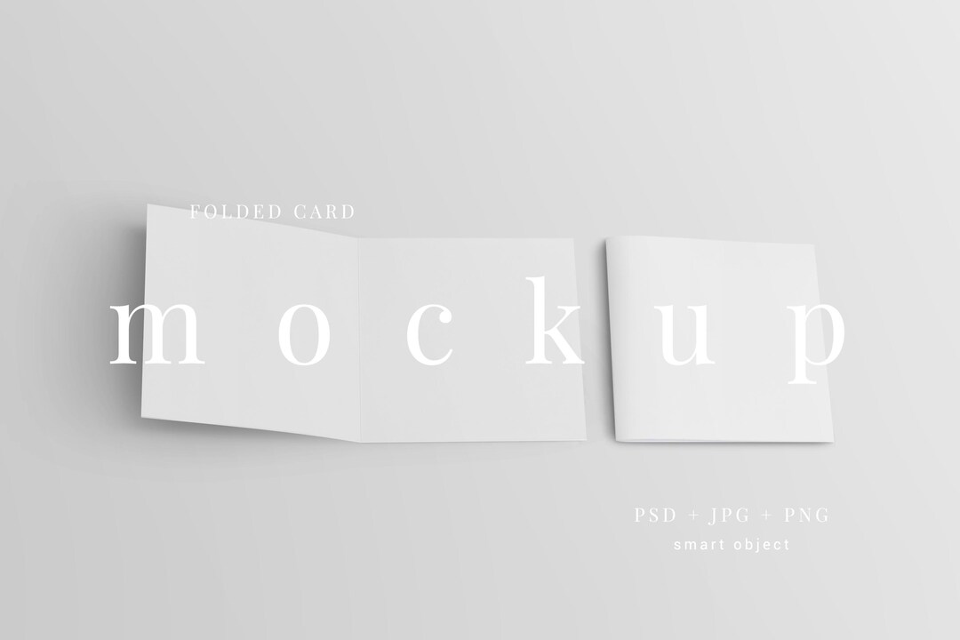 Square Folded Card Mockup, Bifold Wedding Invitation (PSD) - Etsy