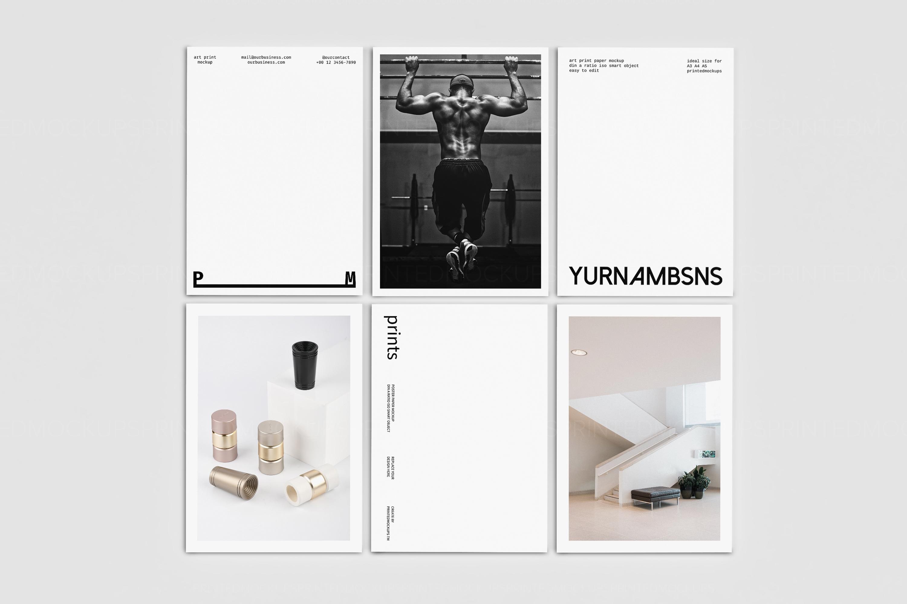A4 Paper Mockup Set, Flat Lay Print, Journal, Poster (PSD & JPEG ...