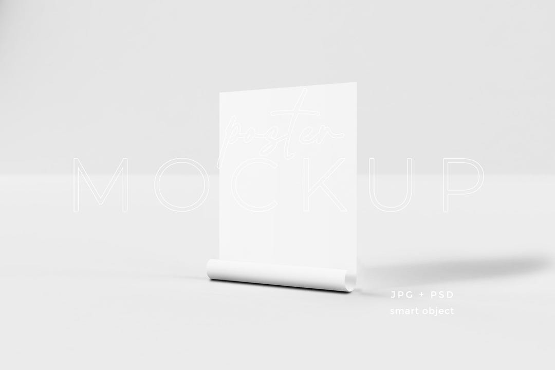 Rolled Poster Mockup, A4 Paper, Wedding Invitation, Flyer (PSD, JPEG ...