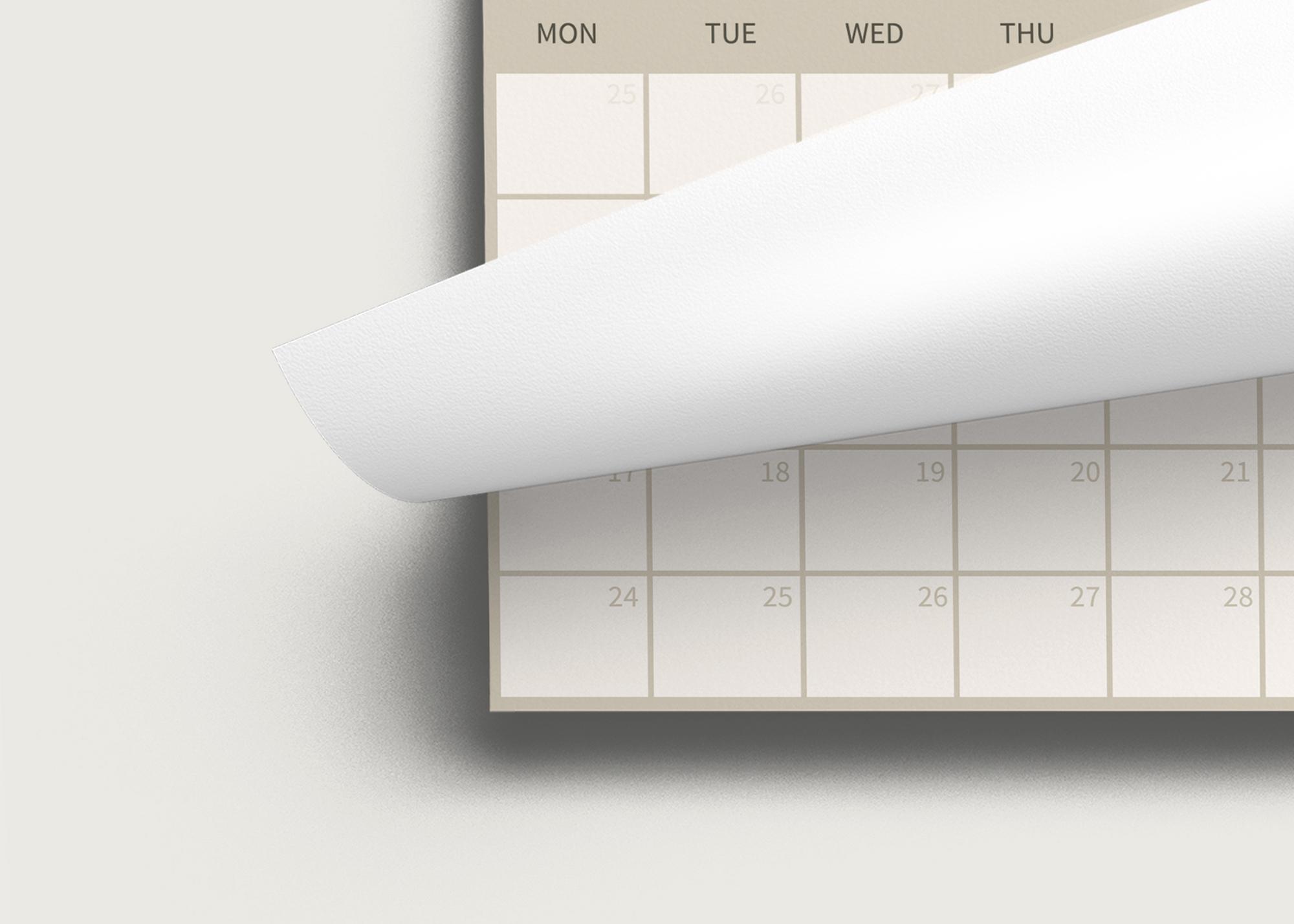 Calendar Mockup, Wall Calendar Mockup, White Calendar PSD, Square ...