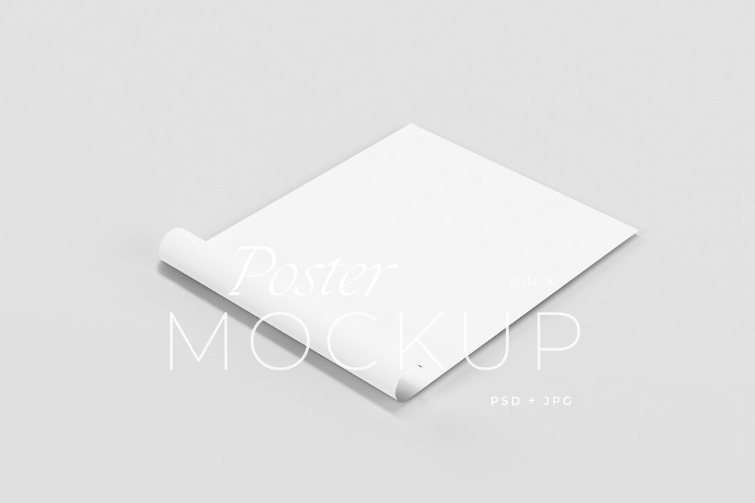 A4 Paper Poster Mockup, Rolled Print, Flyer Design (PSD Digital ...