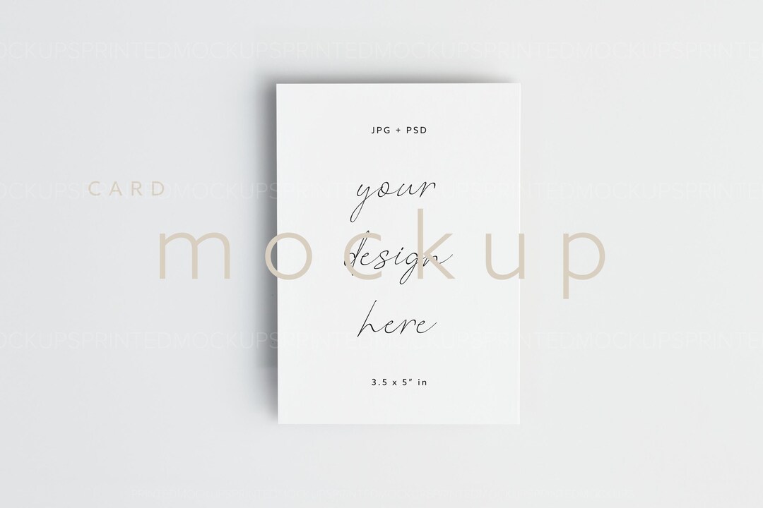 Vertical Card Mockup, Minimalist Stationery (PSD, JPEG) - Etsy