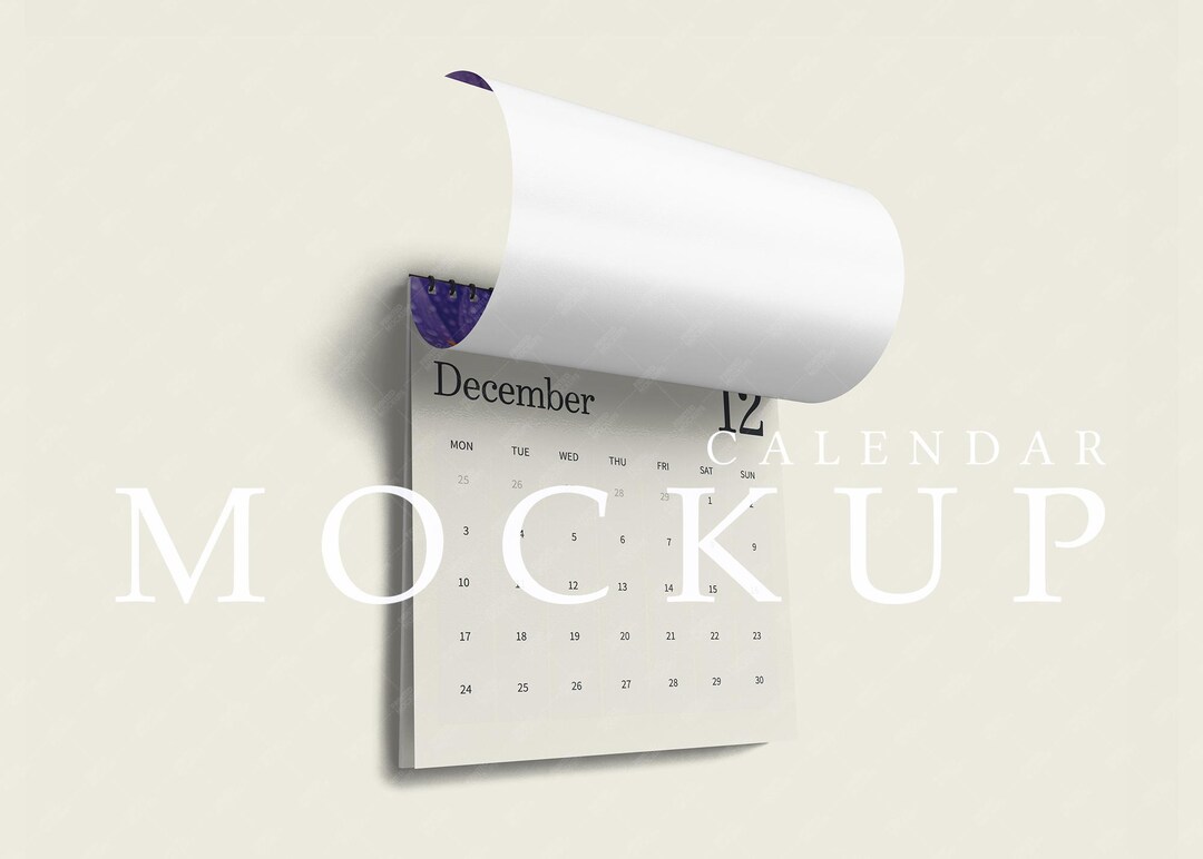 Square Wall Calendar Mockup, Minimalist Square Calendar Mockup ...
