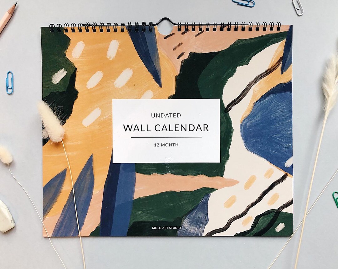 Undated Wall Calendar, Year Calendar, Undated Planner, Perpetual ...