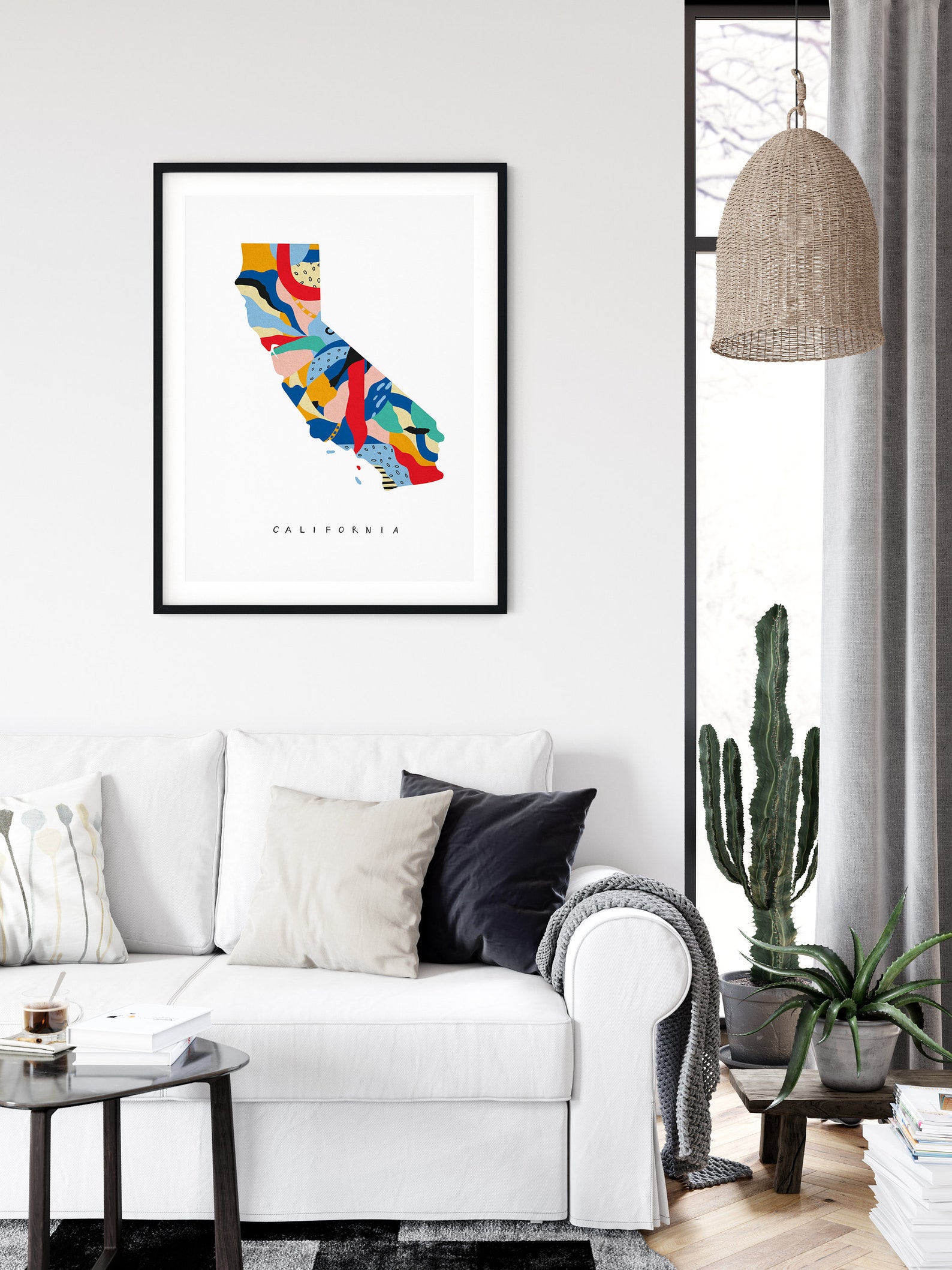 California State Map California Print United States Map Art - Etsy