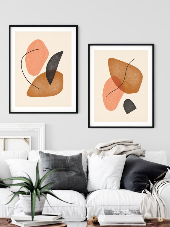 Set of 2 Abstract Prints Modern Art Abstract Poster Set of | Etsy
