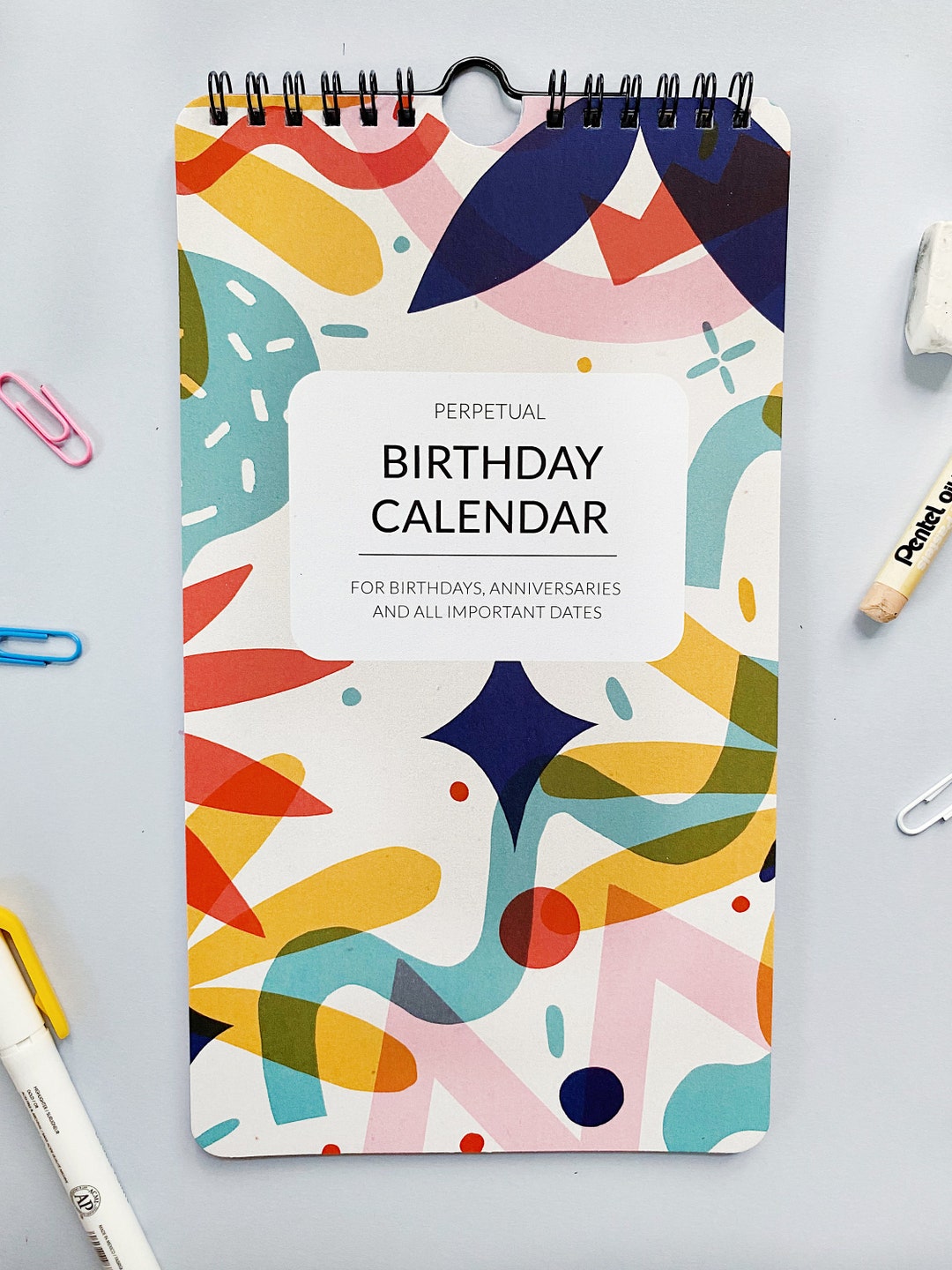 Abstract Perpetual Birthday Calendar, Birthday Gift, Perpetual Planner ...