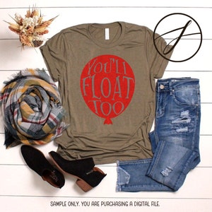 You'll Float Too IT Halloween Balloon SVG PNG Digital Download - Etsy