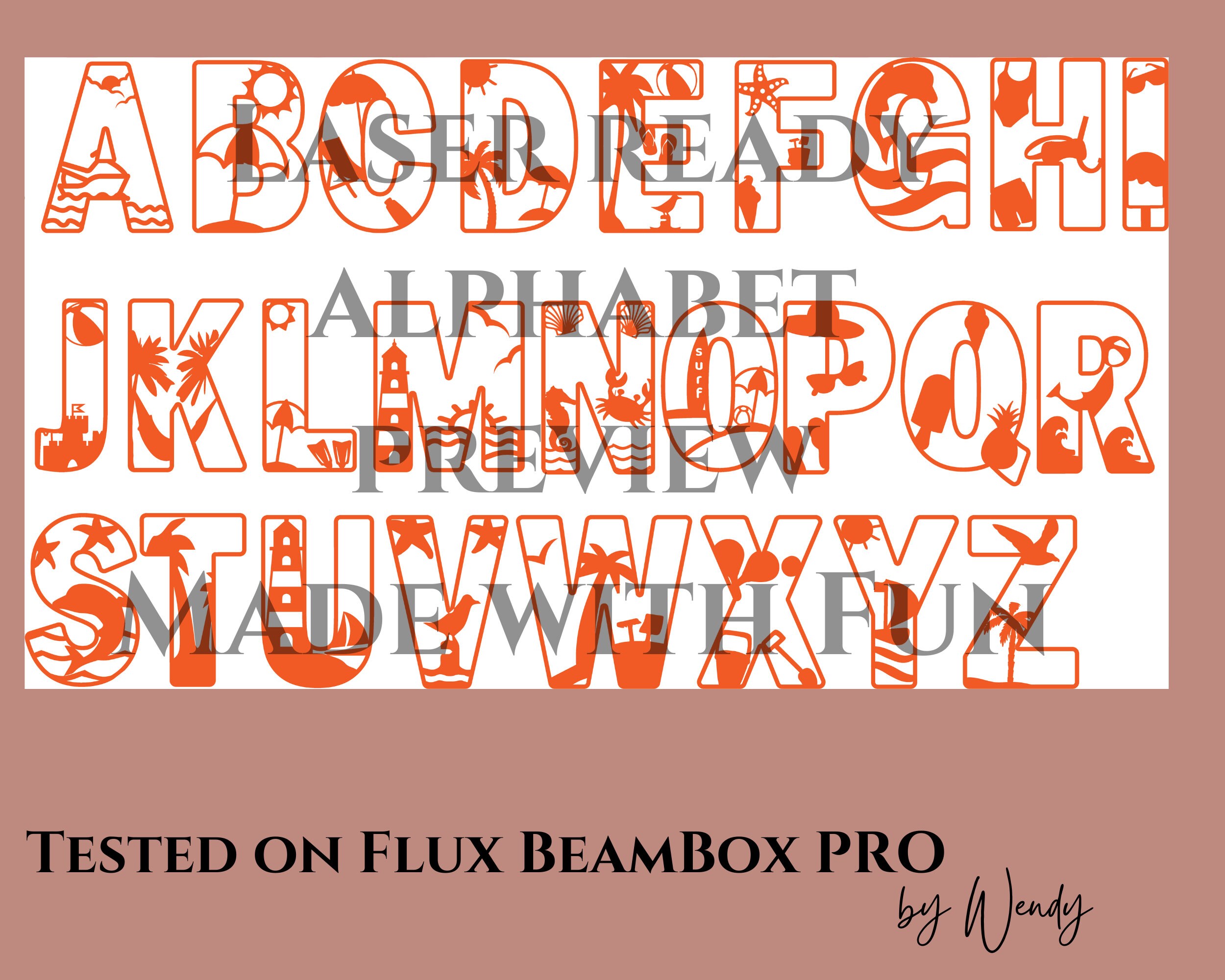 Laser Alphabet Beach Letters Beach Letters Laser Letters Nursery ...