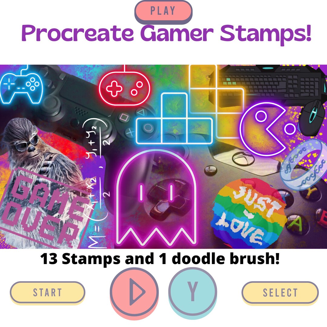 Procreate Stamps! Gamer Style, and One Bonus Brush! - Etsy