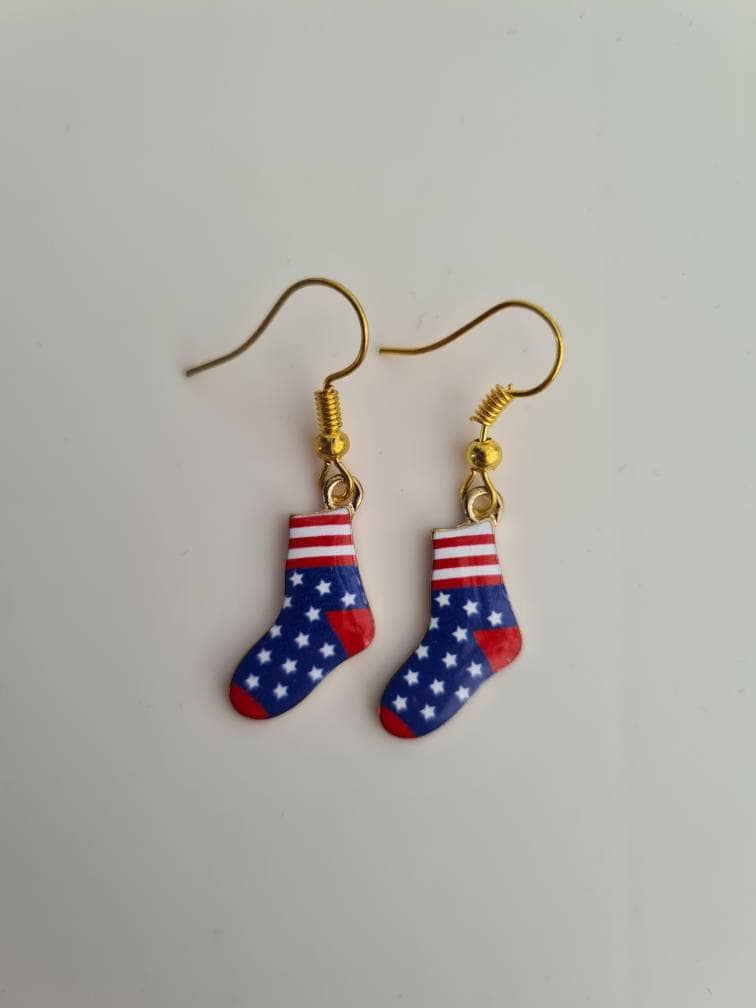 Dangle/drop Handmade Sock Earrings, Stripey, Colourful, Gift for All ...