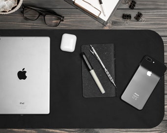 Personalized Genuine Leather Desk Mat Desk Blotter Desk | Etsy