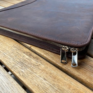Genuine Leather, Personalized Zippered Organizer, Laptop Case ( 14 Inch ...