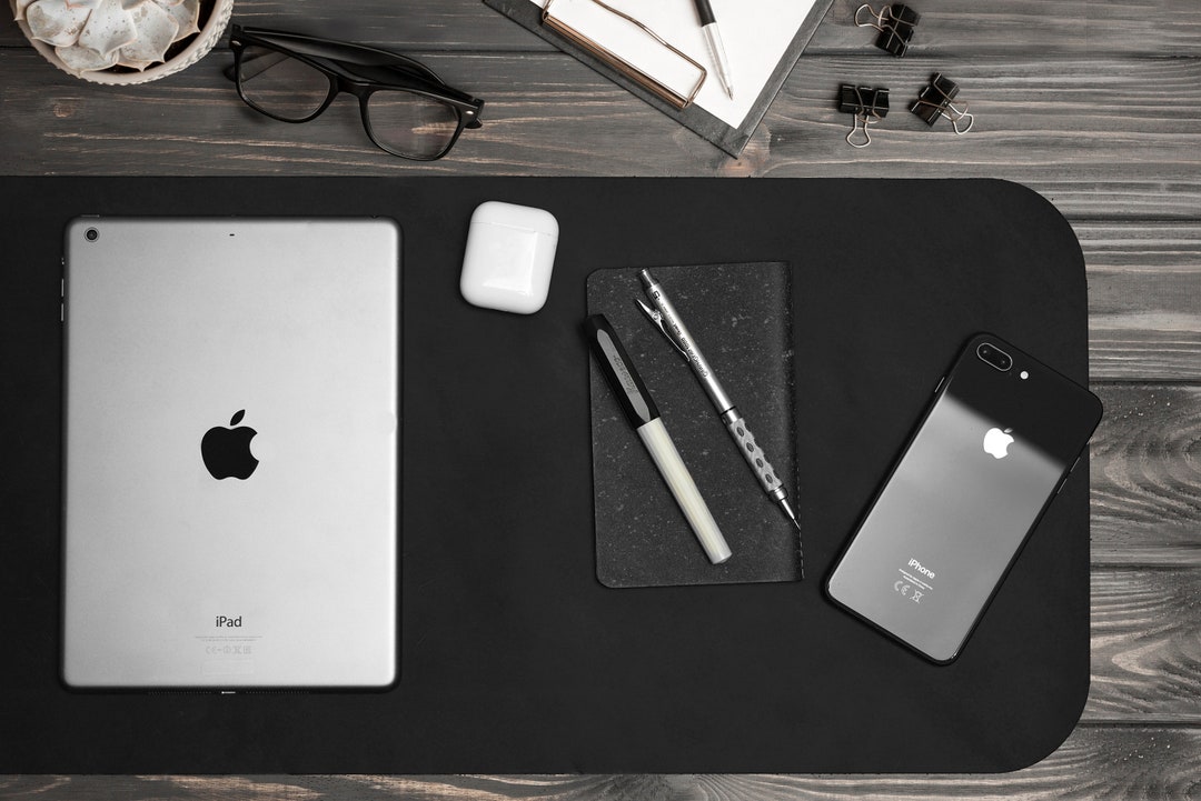 Personalized Genuine Leather Desk Mat ( Logo or Text Can Be Engrave ...