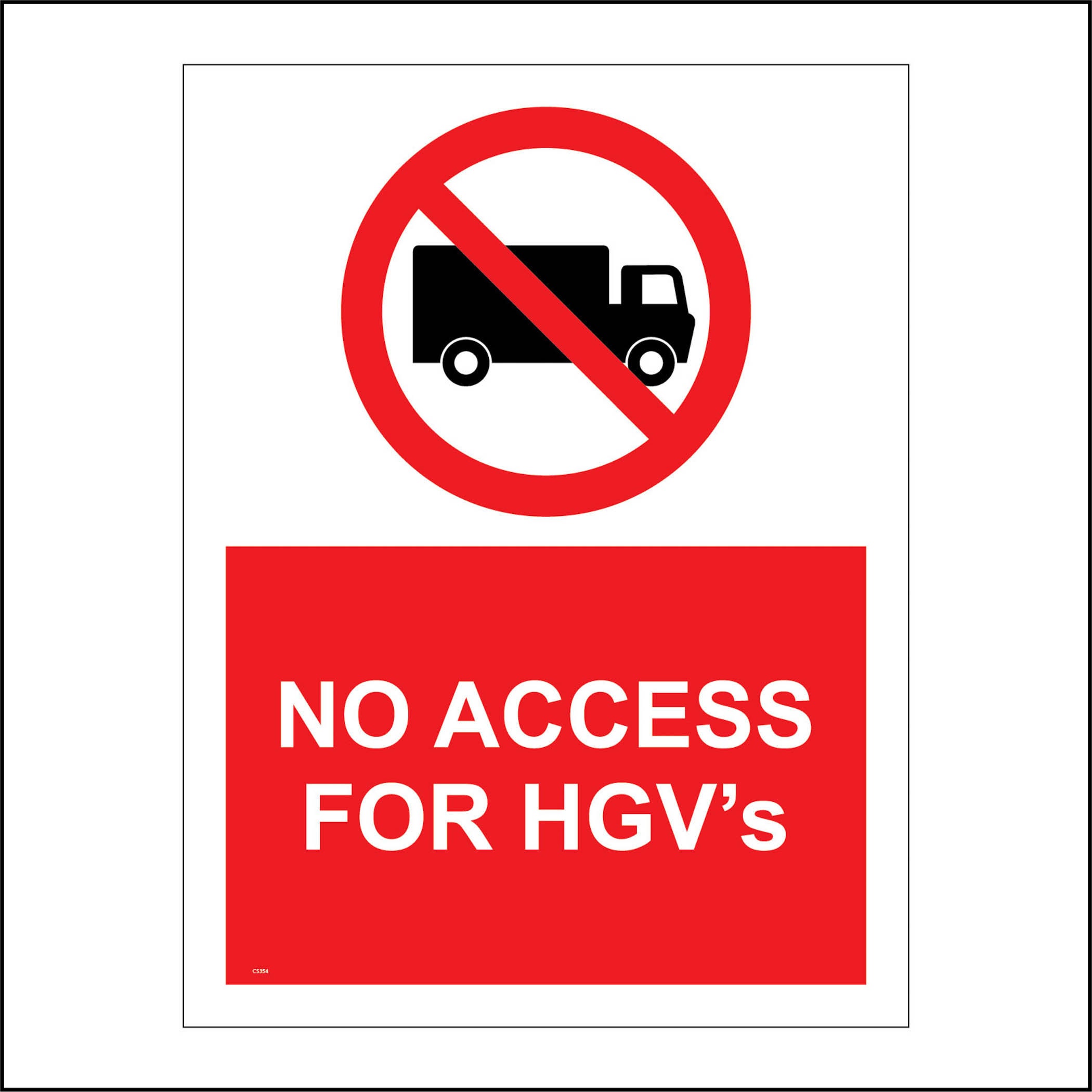 CS354-BP No Access for HGV'S Part of Our Construction Sign Range - Etsy UK