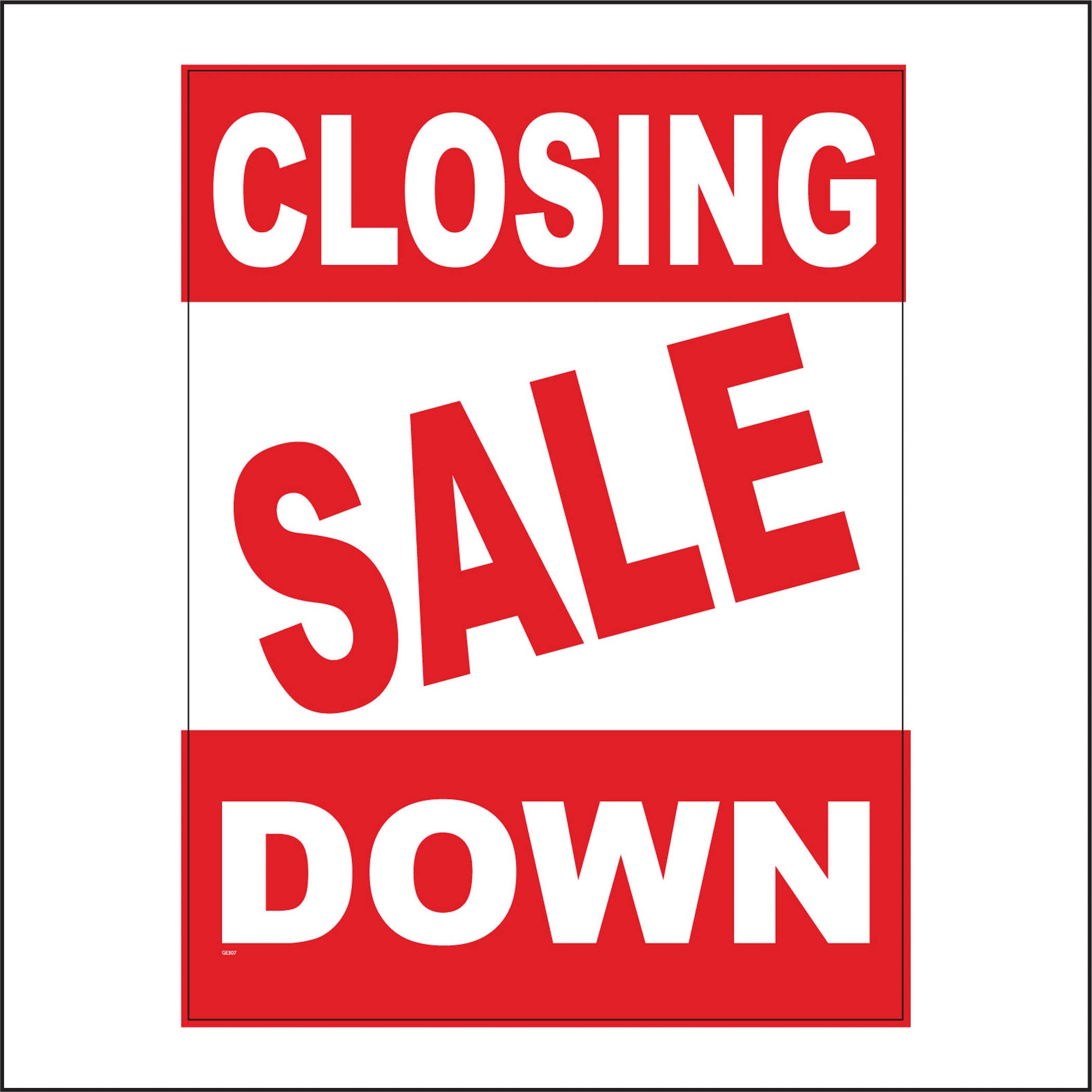 GE307-BP Closing Down Sale Sign Everything Must Go Clearance Bargain ...