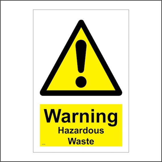 WS785 BL Warning Hazardous Waste Sign Health Environment - Etsy