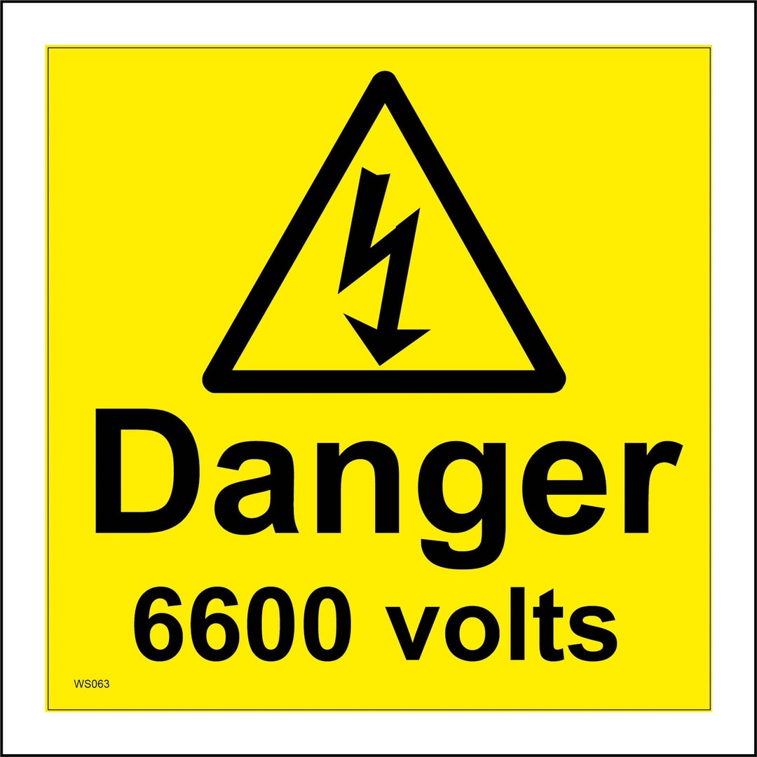 WS063 SQ Danger 6600 Volts Sign Electricity Shock Hazard Risk - Etsy