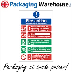 FI182 BP Fire Action If You Discover or Suspect A Fire Evacuation ...