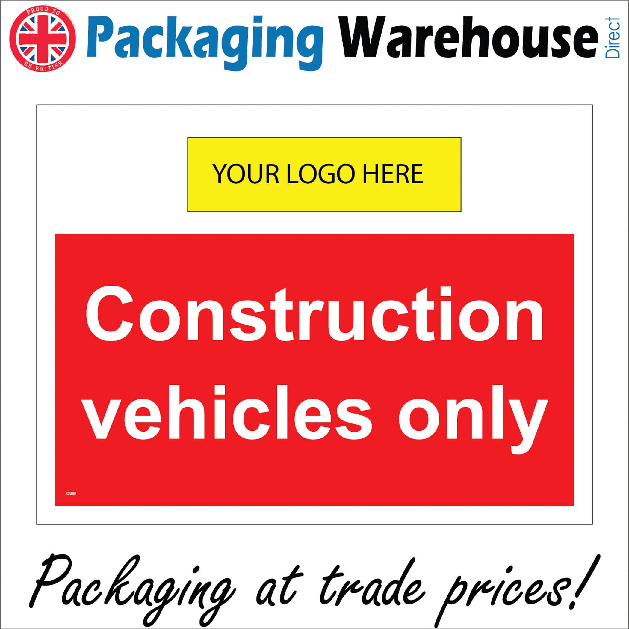 CS389-BL Construction Vehicle Only Sign Contact Logo Telephone - Etsy UK