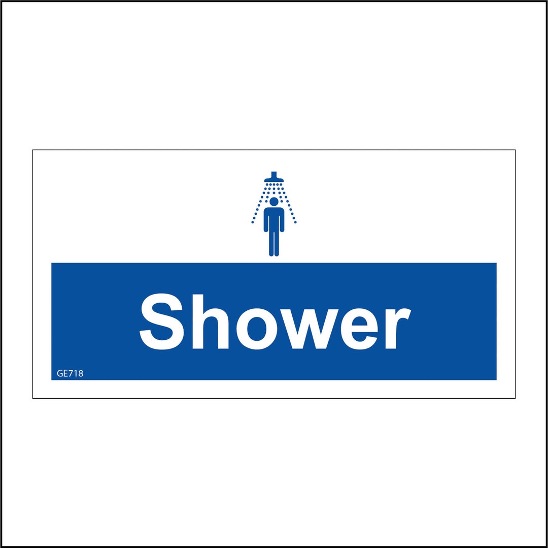 GE718-SL Shower Sign Mens Boys Gents Male Washroom Sauna Bathroom Spa ...