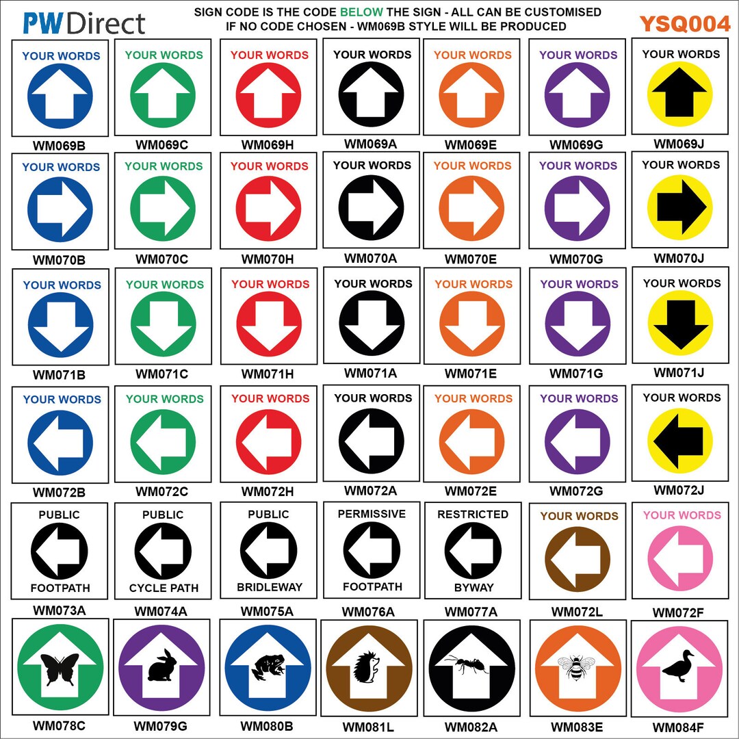 Nature Animals Arrow Marker Post Guide Custom Text Words Waymarker ...