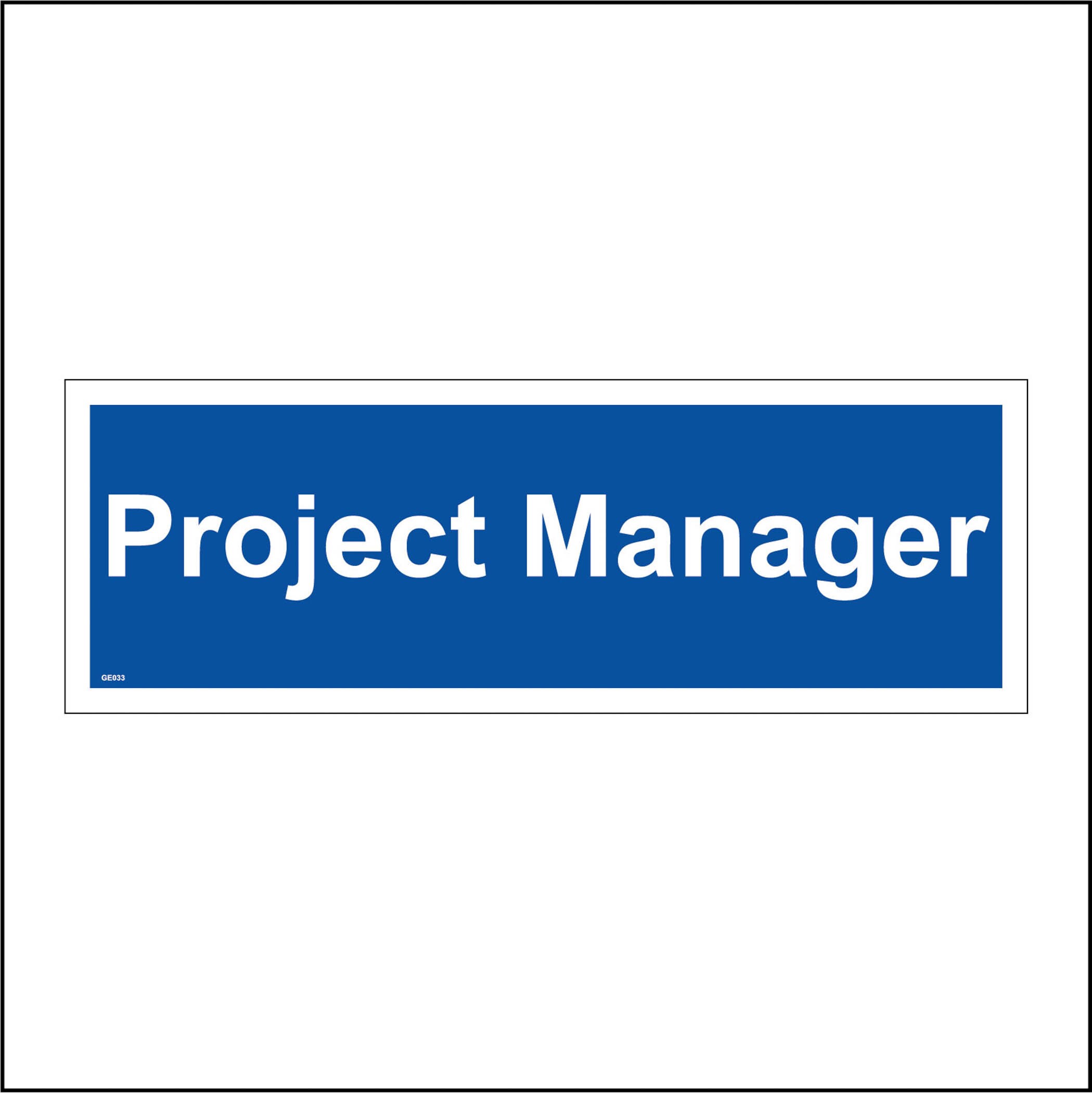 GE033-LL Project Manager Sign Door Plaque Construction Building Site ...