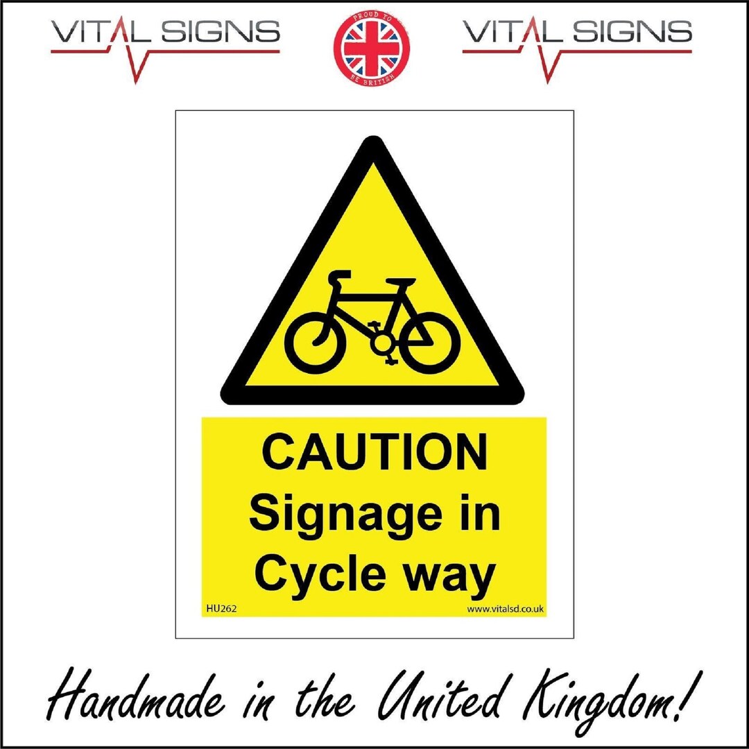 HU262-SQ Caution Signage in Cycle Way Gift Present Bike Ride - Etsy