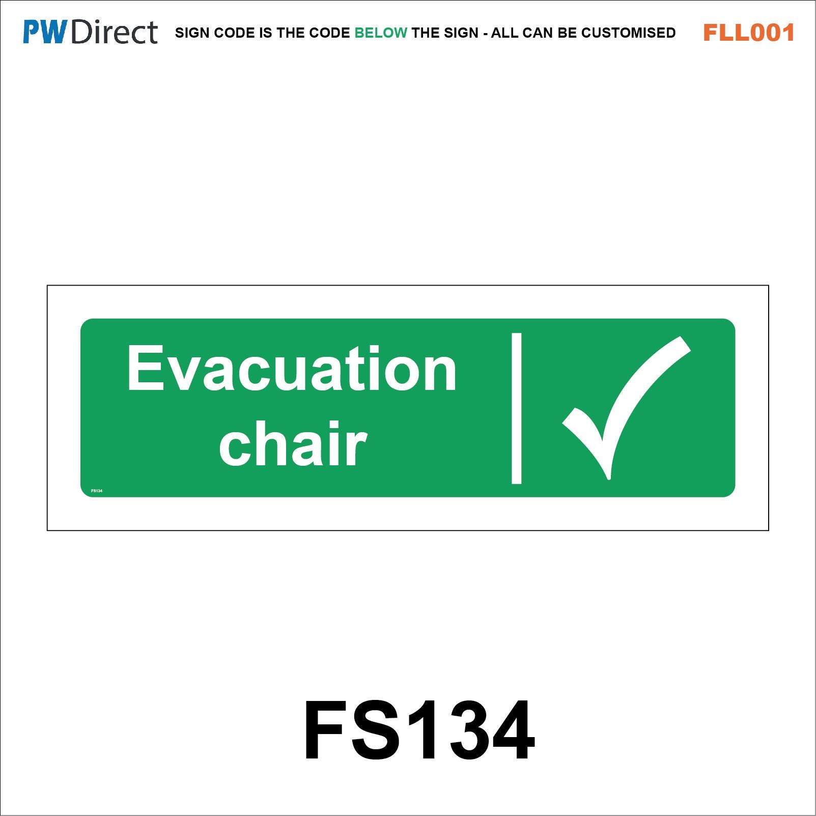 FLL001 Fire Exit Running Man Arrow Wheelchair Security Safety Warden ...