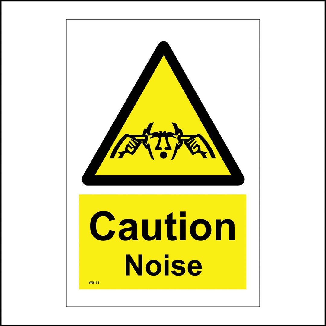 WS173 BP Caution Noise Sign High Loud Sound Deaf Warning Hazard Wear ...