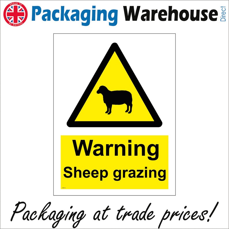 WS613 BP Warning Sheep Grazing Sign Farms Agriculture Lambs Spring ...