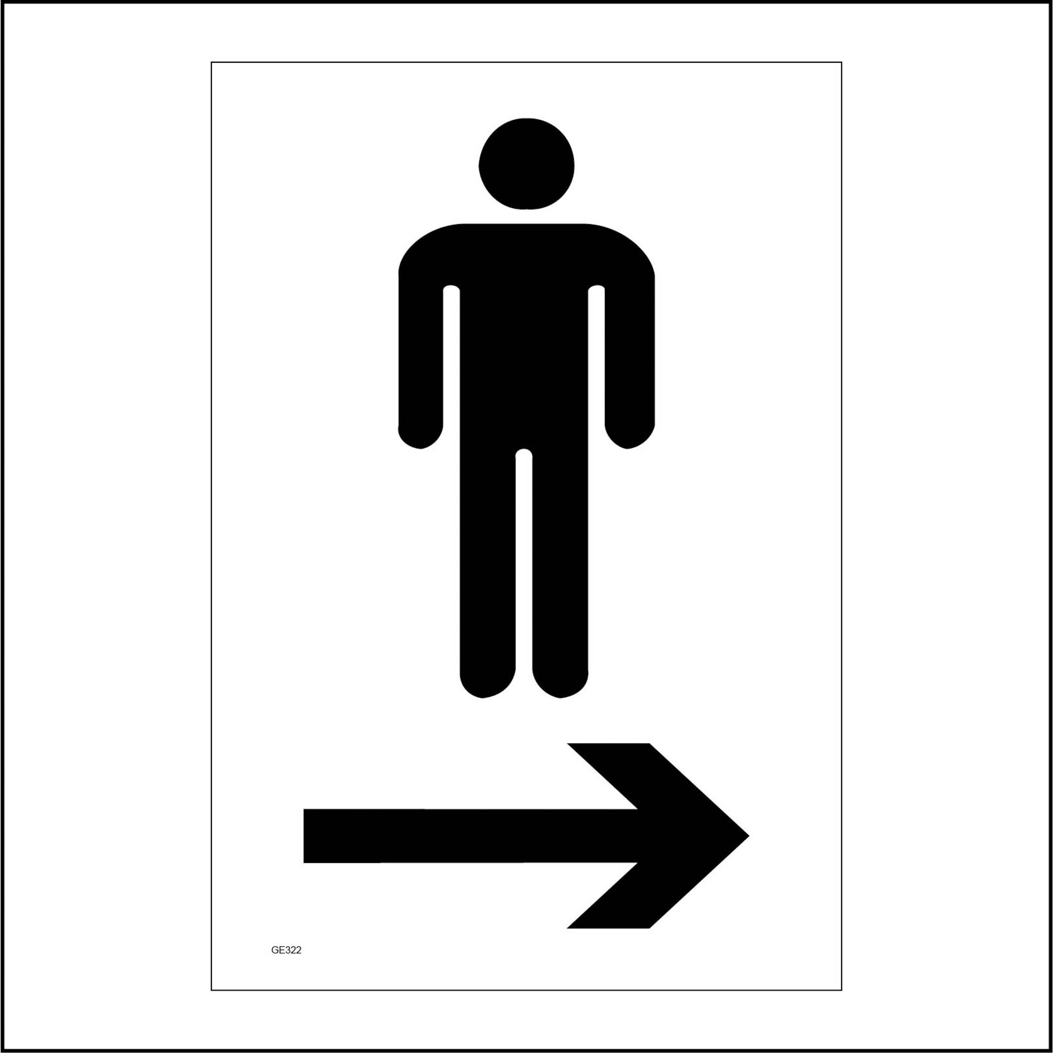 GE322-BP Male Toilet Right Arrow Sign Gents Mens Boys Gentleman ...