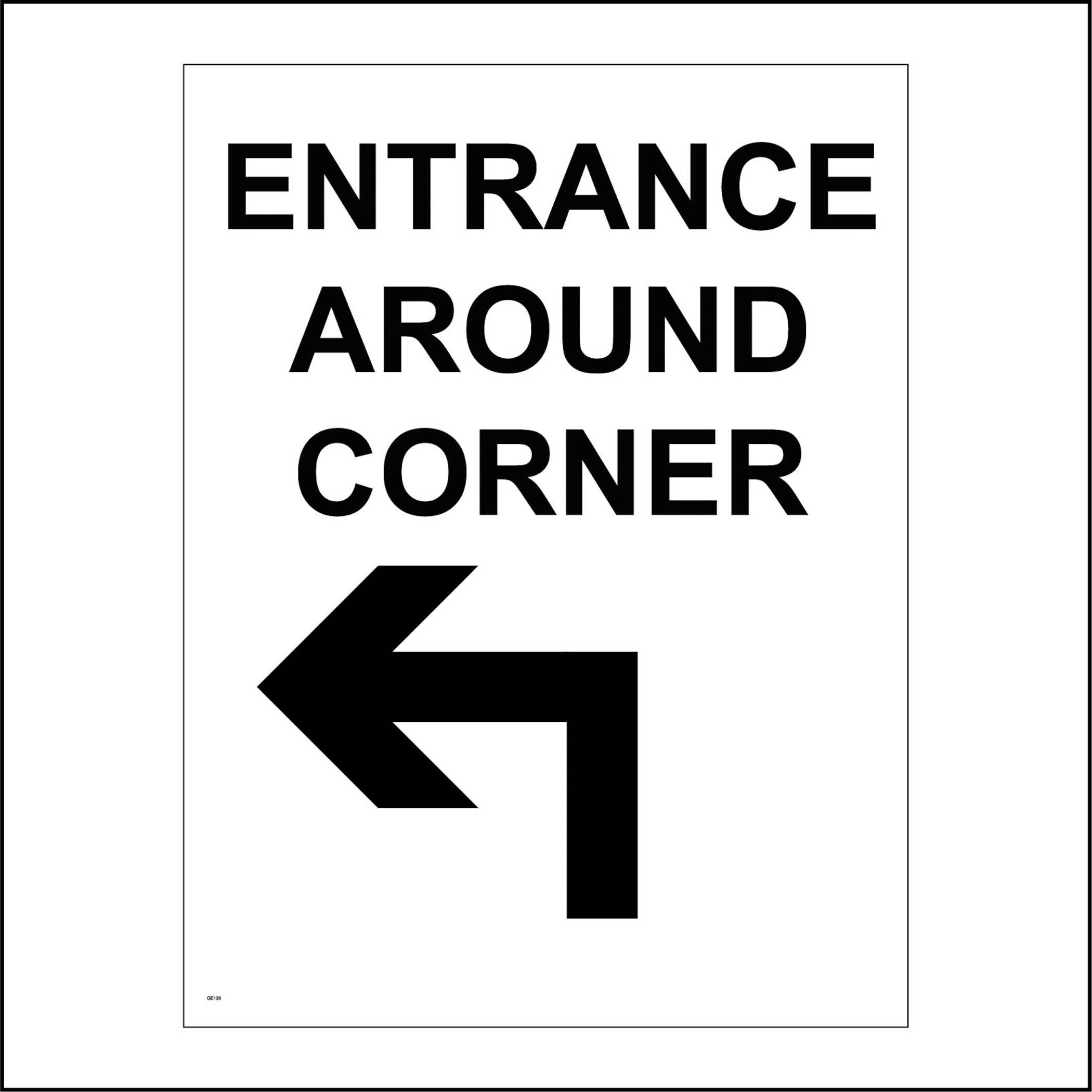 GE126-BP Entrance Around Corner Up Left Arrow Sign Direction | Etsy