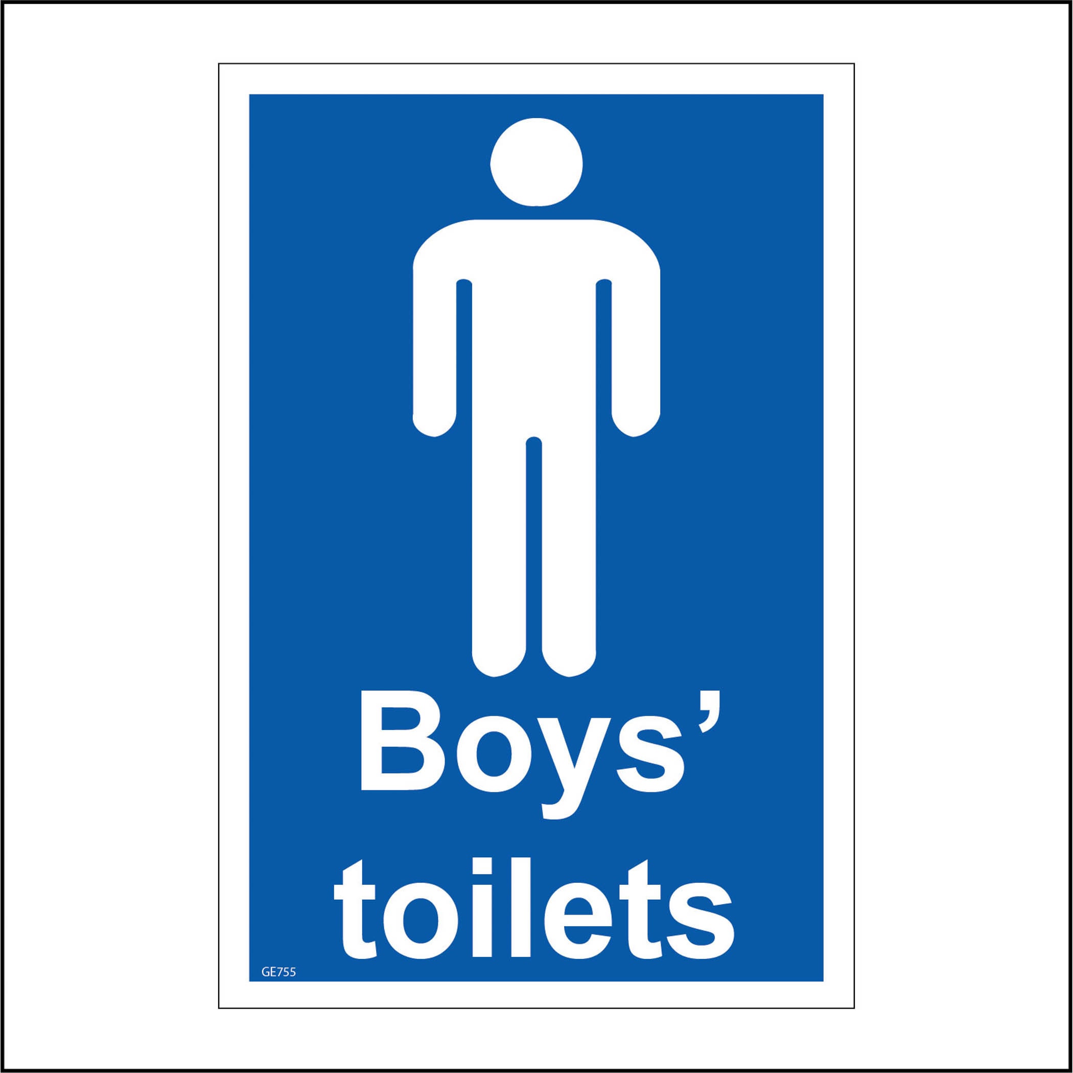 GE755 BP Boys Toilet Sign Lads Door Plaque School Wc Loo Showers ...