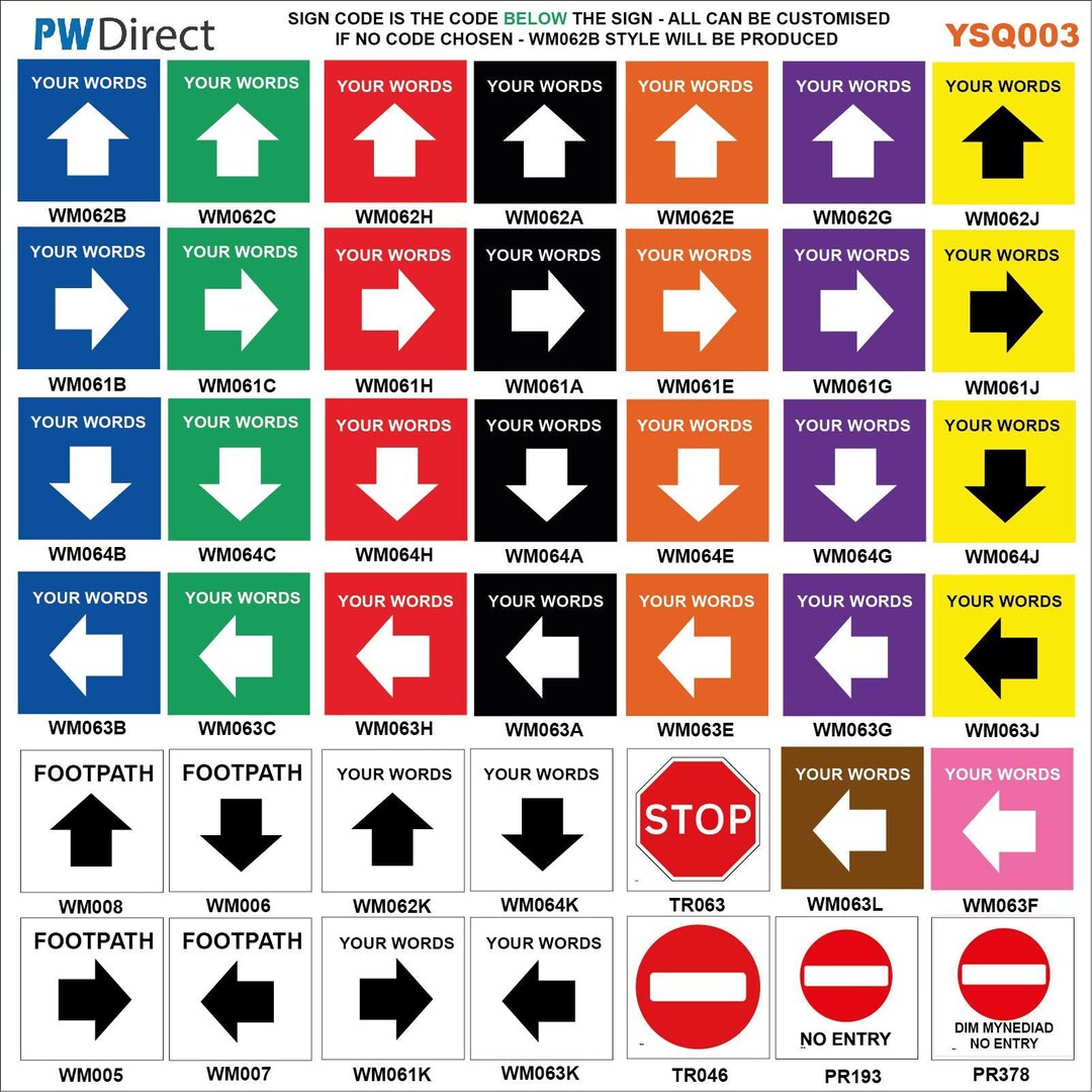 Stop No Entry Waymarkers Choice Words Arrow Custom Walking Footpath ...