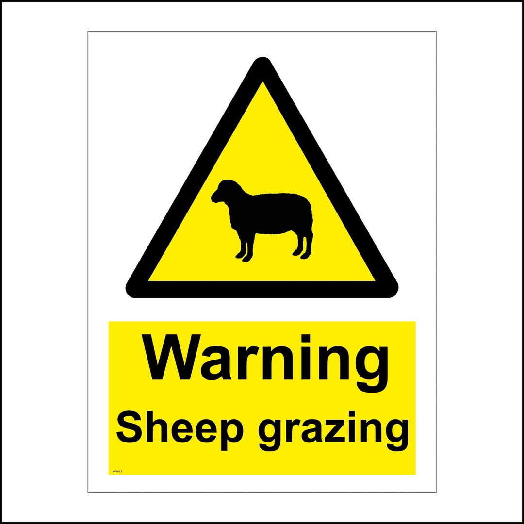 WS613 BP Warning Sheep Grazing Sign Farms Agriculture Lambs Spring ...