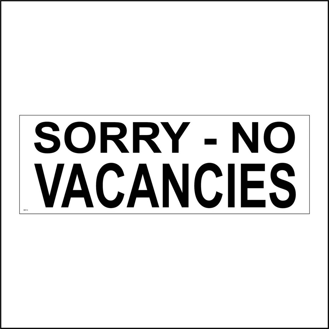 GE114-LL Sorry No Vacancies Sign Door Wall Window Plaque Room Bed ...