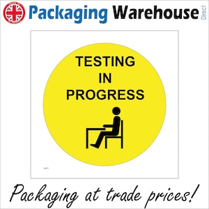 GE573-BL Testing in Progress Sign Exam Assessment Inspection Study ...