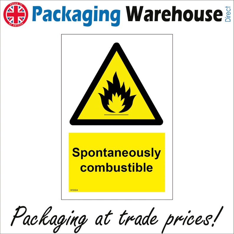 WS684 BP Spontaneously Combustible Sign Vehicles Containers Packages ...