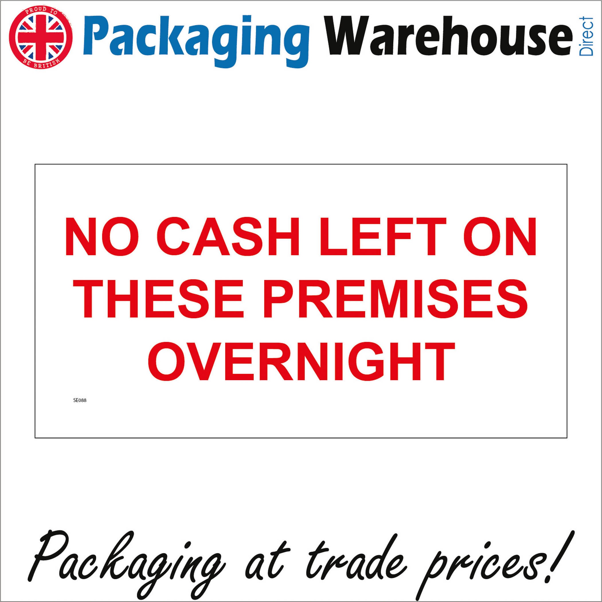 SE088-SL No Cash Left on These Premises Overnight Sign Box - Etsy UK