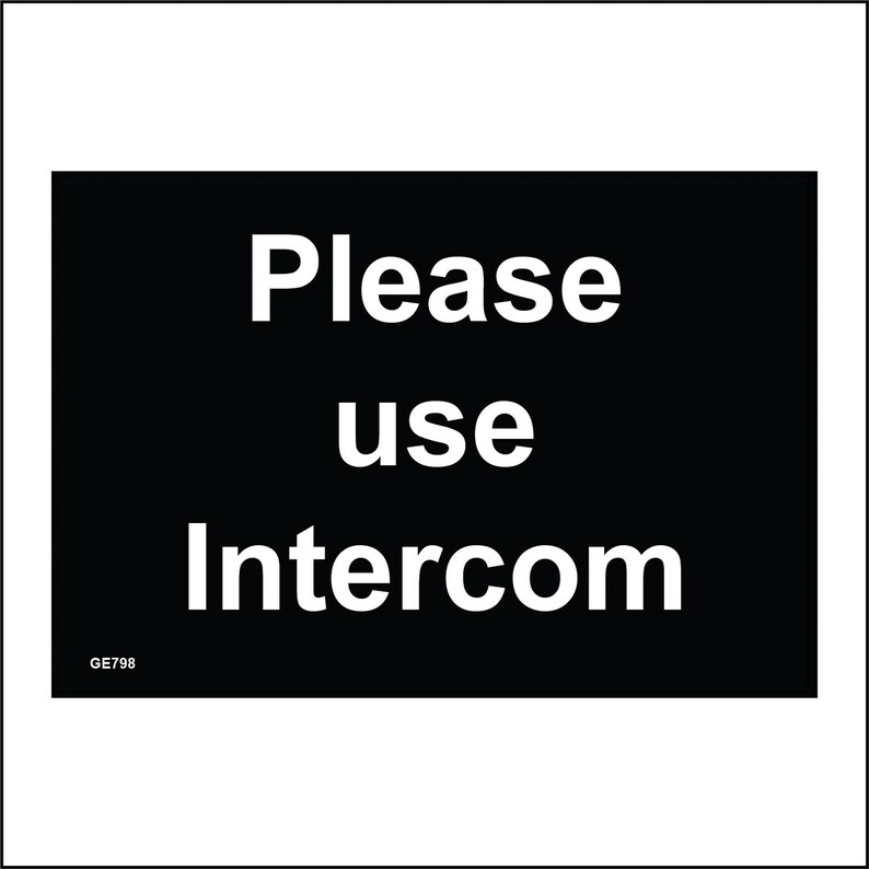 GE798 BL Please Use Intercom Sign Reception Police Station - Etsy