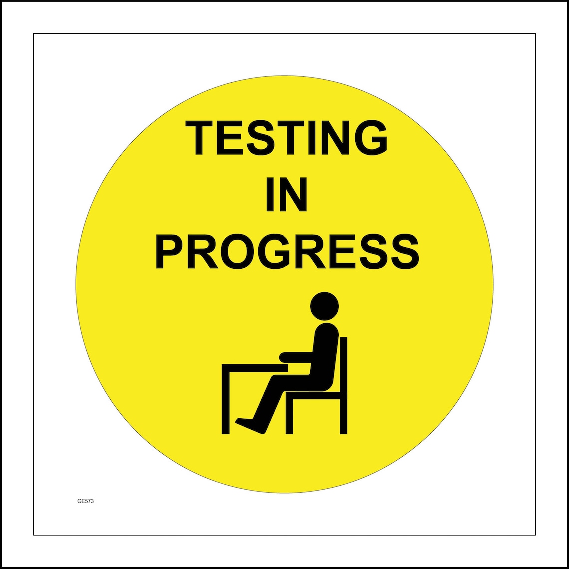 GE573-BL Testing in Progress Sign Exam Assessment Inspection - Etsy UK