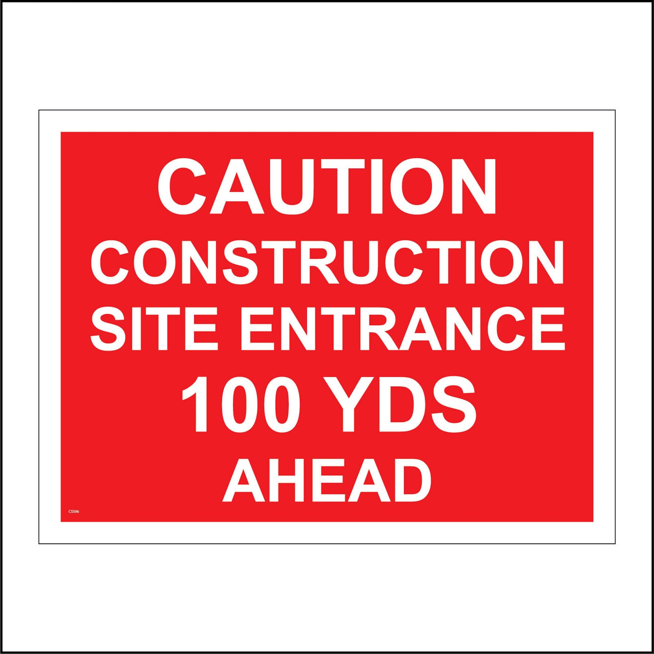 CS396-BL Caution Construction Site Entrance Ahead 100 YDS Sign - Etsy UK
