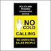 GE335-SP No Cold Calling Sign Unwanted Persons Canvasses Selling Door ...