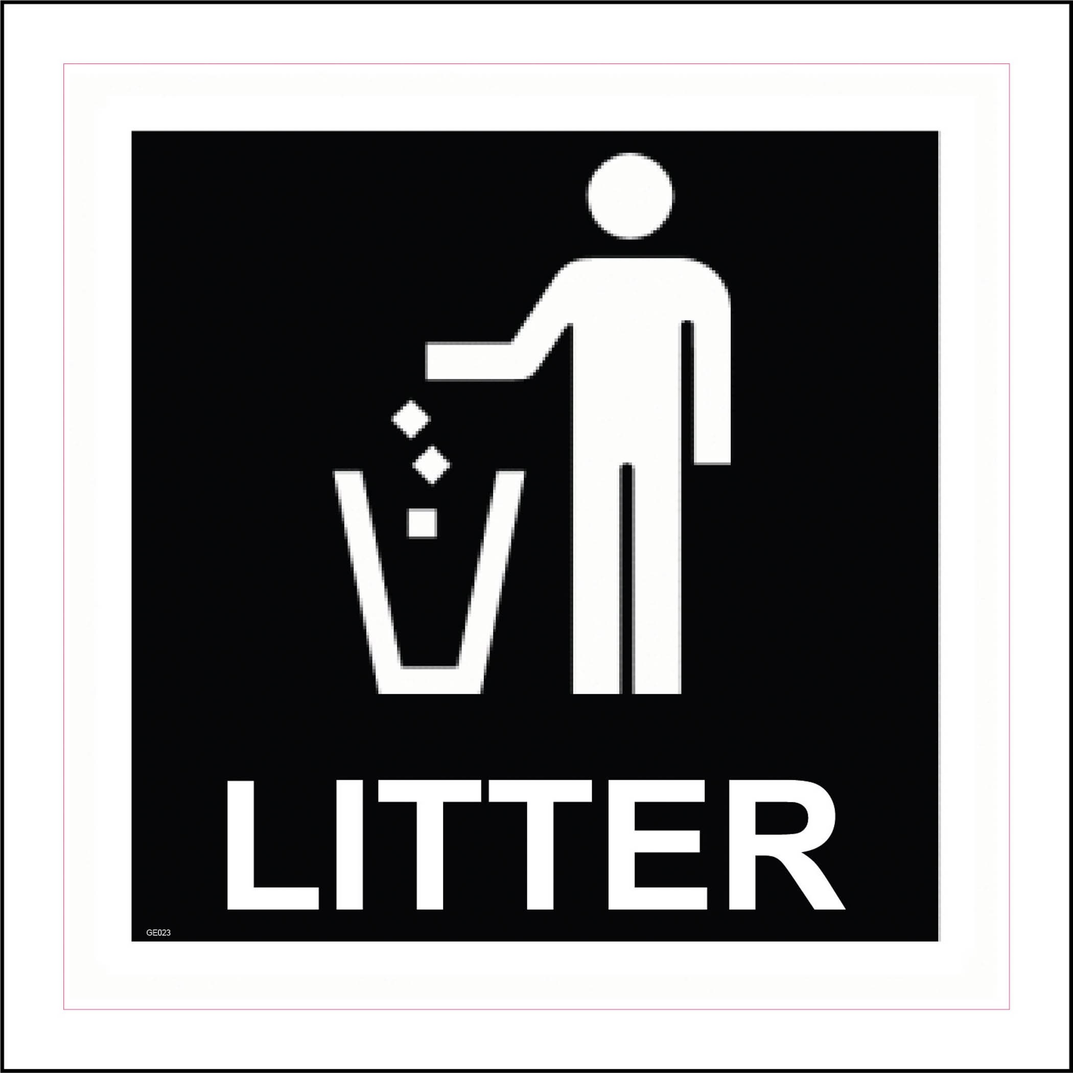 GE023-SQ Litter Sign Rubbish Trash Bin Waste Paper Keep - Etsy UK