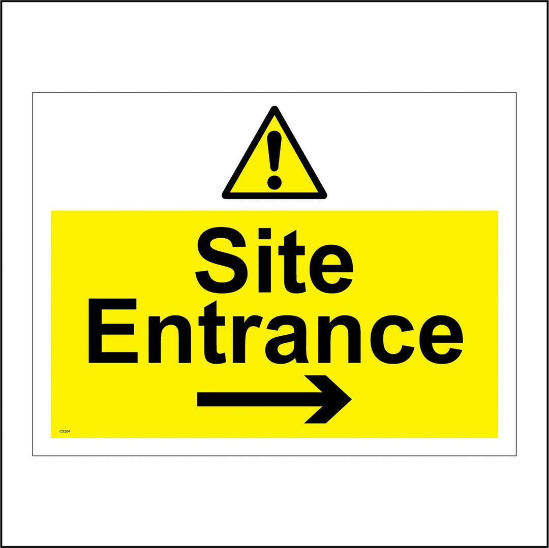 CS264-BL Site Entrance Right Arrow Part of Our Construction Sign Range ...