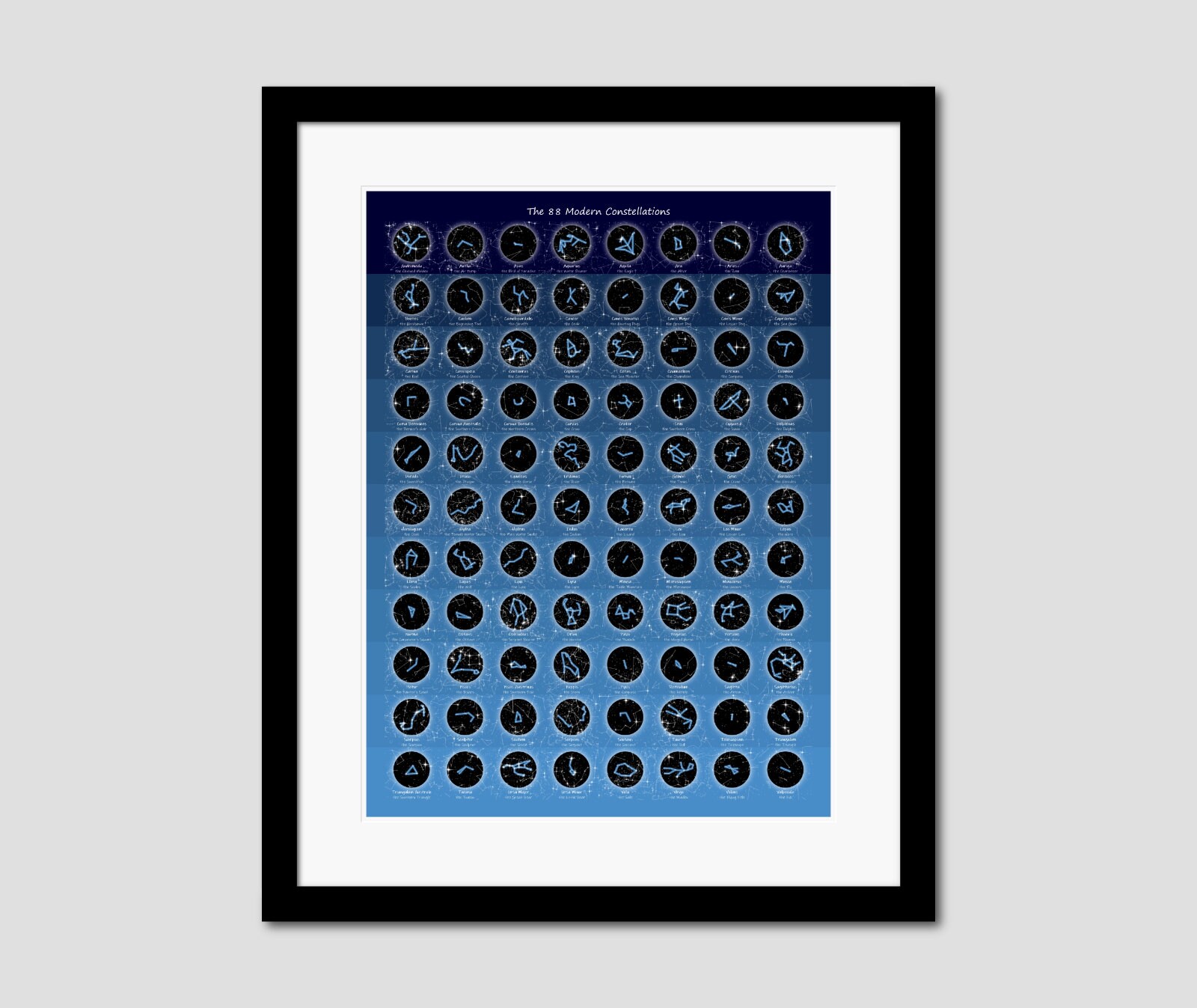 The 88 Modern Constellations Art Print - Etsy