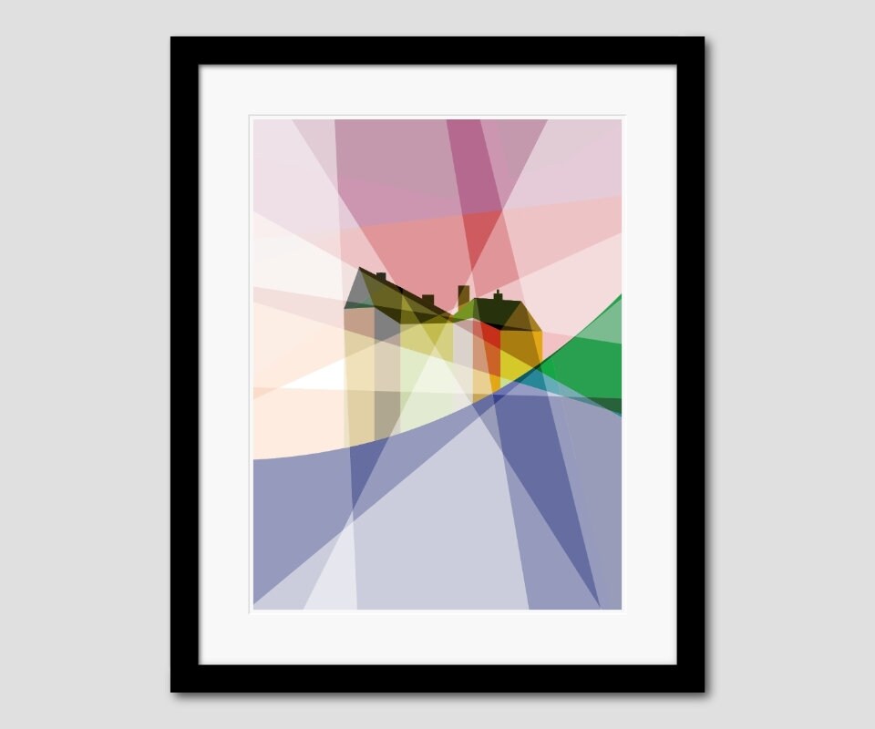 Rainbow House in Refracted Sunlight Art Print - Etsy